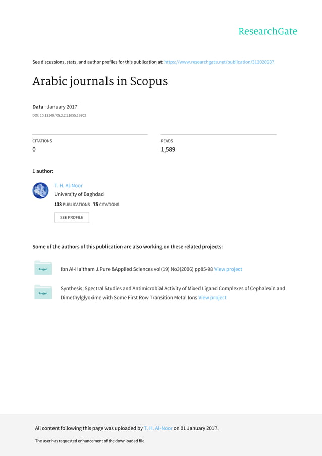 Arabicjournalinscopus | PDF