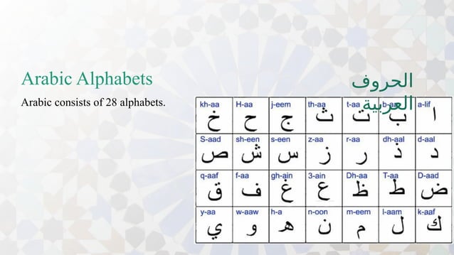 Arabic Language this here tells us about the arabic language | PPT