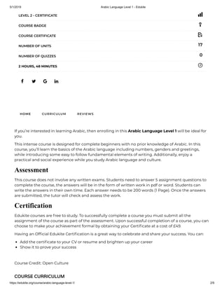 Arabic Language Level 1 - Edukite | PDF