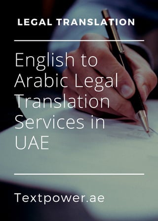 Arabic legal translation services in uae | PDF