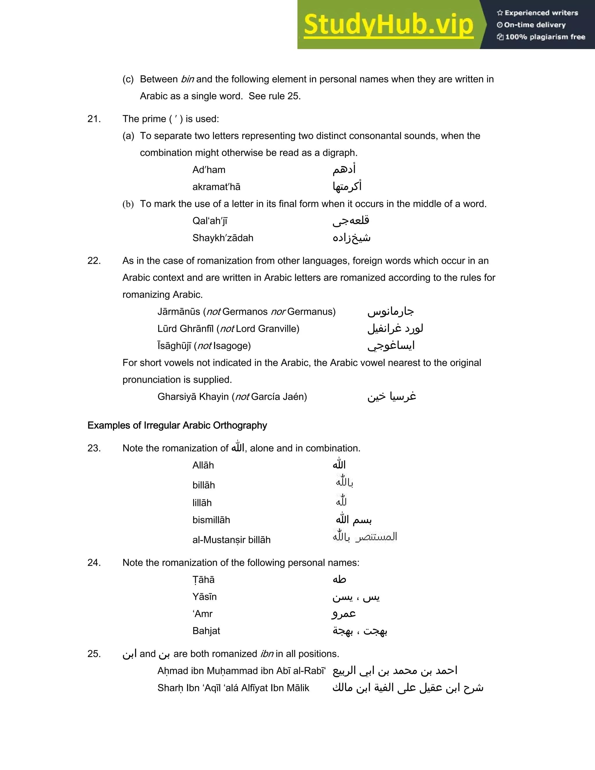 Arabic Letters Of The Alphabet | PDF