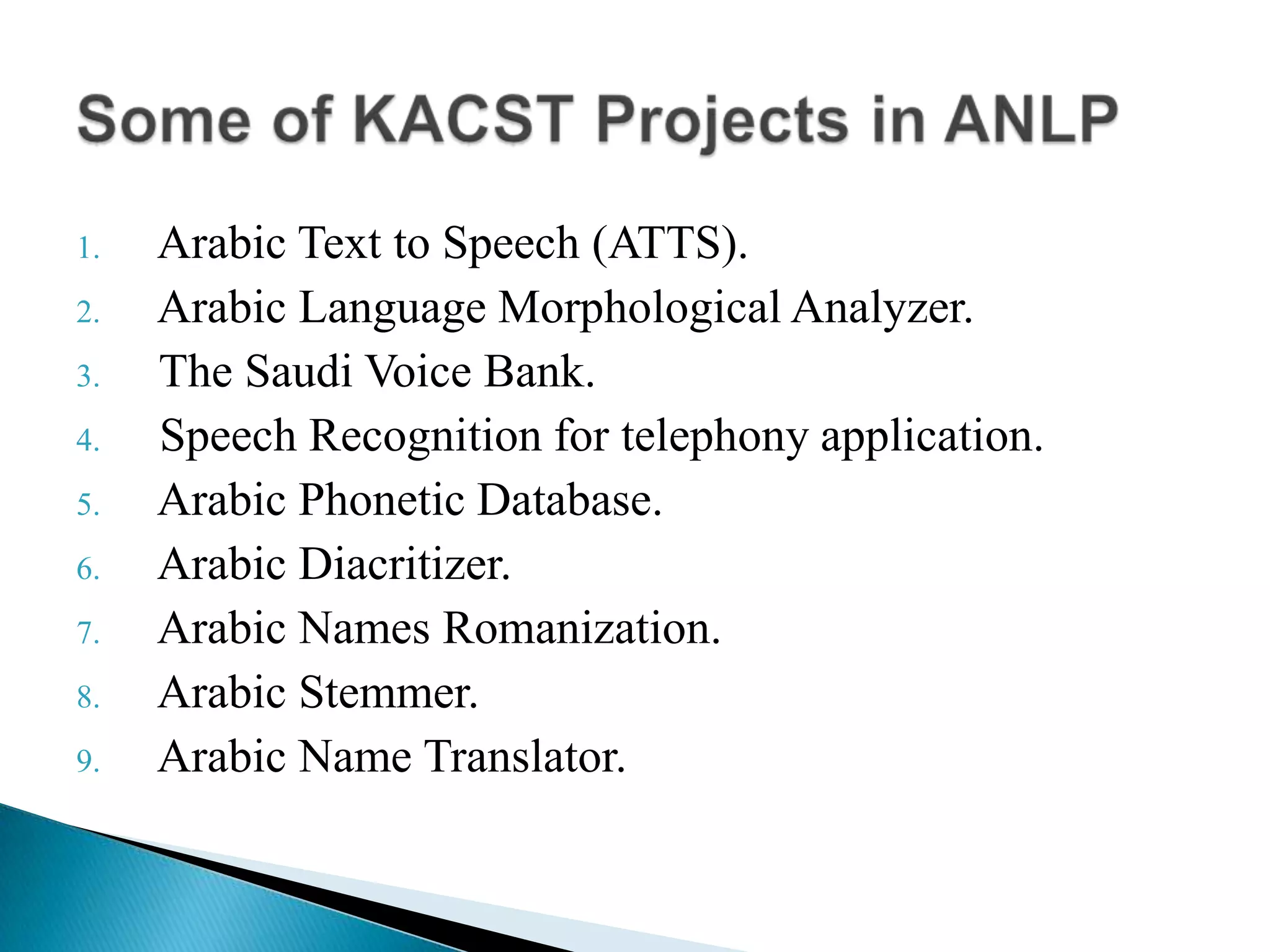 MoM2010: Arabic natural language processing | PPTX