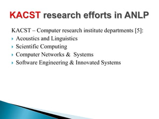 MoM2010: Arabic natural language processing | PPTX