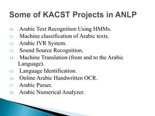 MoM2010: Arabic natural language processing | PPTX