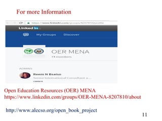 Arabic OER and Open book project | PPT | Free Download