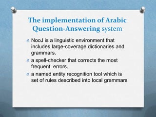 Arabic question answering ‫‬ | PPTX