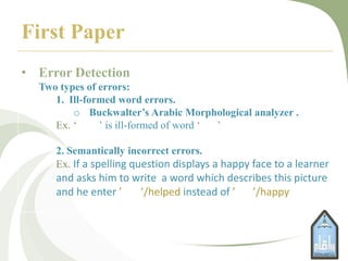 Arabic spell checkers | PPT