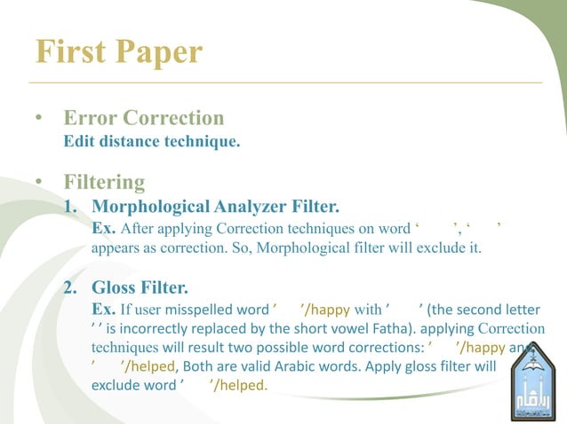Arabic spell checkers | PPT