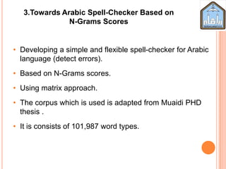 Arabic spell checking approaches | PPT