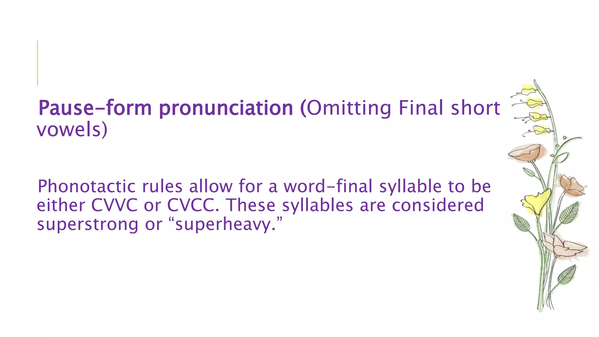 Arabic syllable structure and stress | PPTX