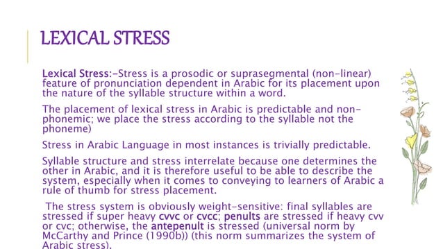 Arabic syllable structure and stress | PPTX