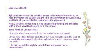 Arabic syllable structure and stress | PPTX