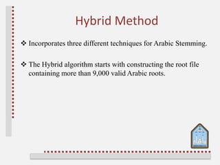 Arabic tokenization and stemming | PPT