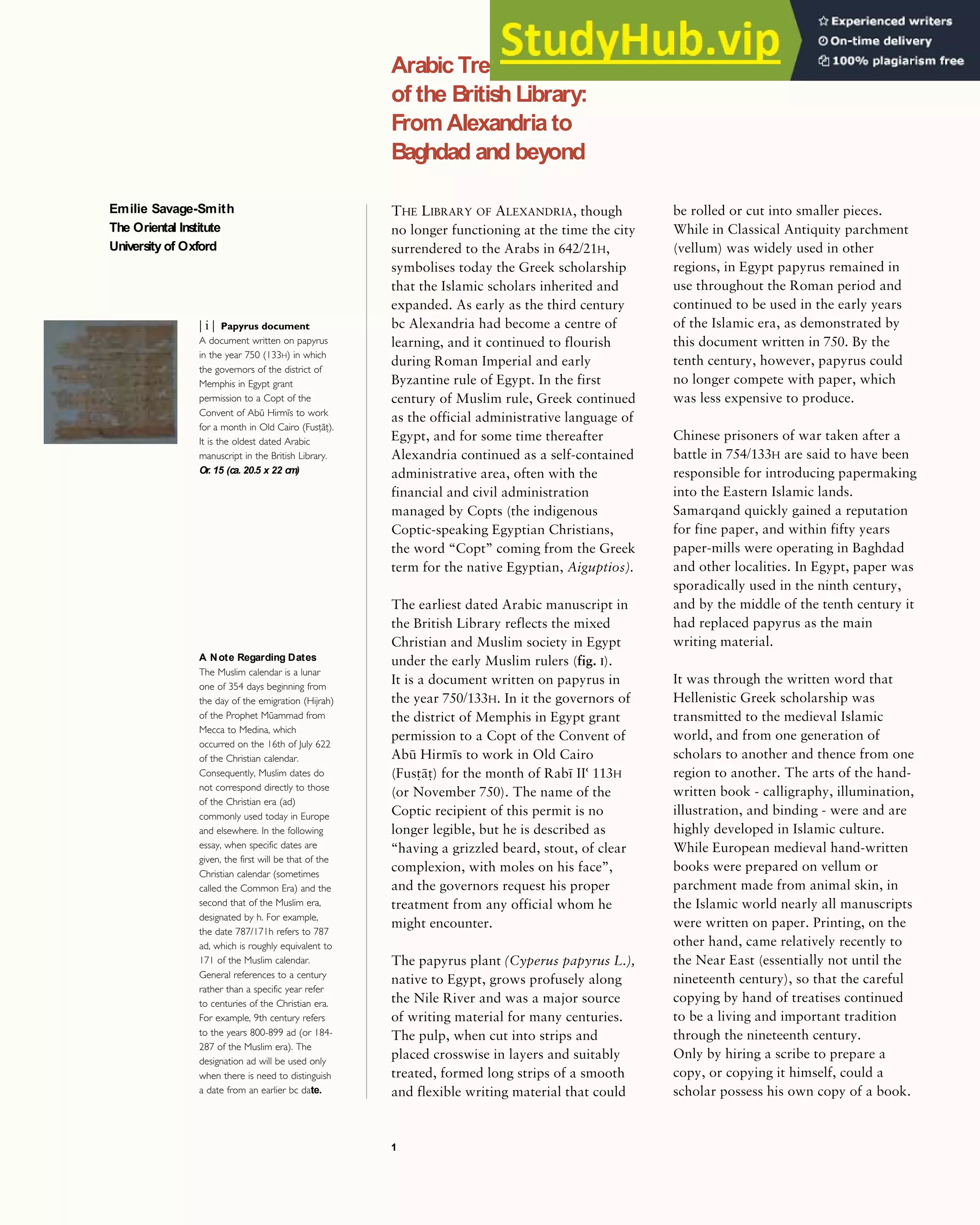 Arabic Treasures of the British Library From Alexandria to Baghdad and ...