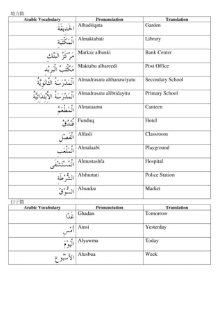 Arabic vocabulary | PDF