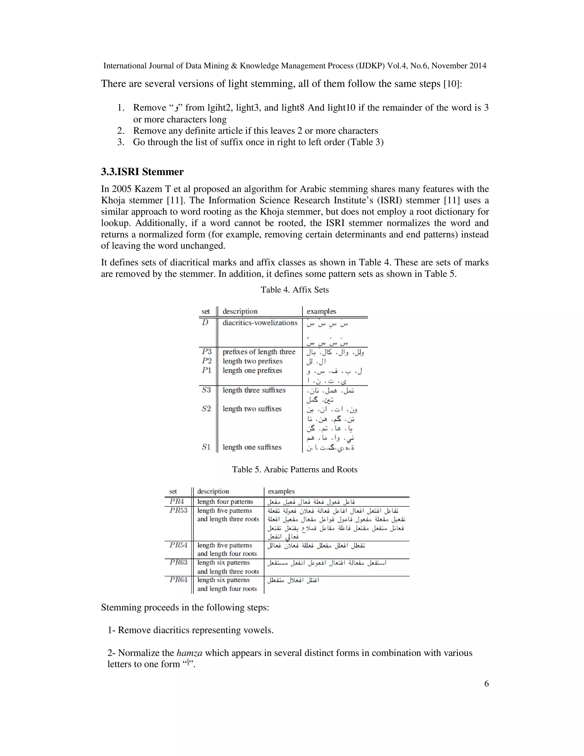 Arabic words stemming approach using arabic wordnet | PDF | Search | Internet