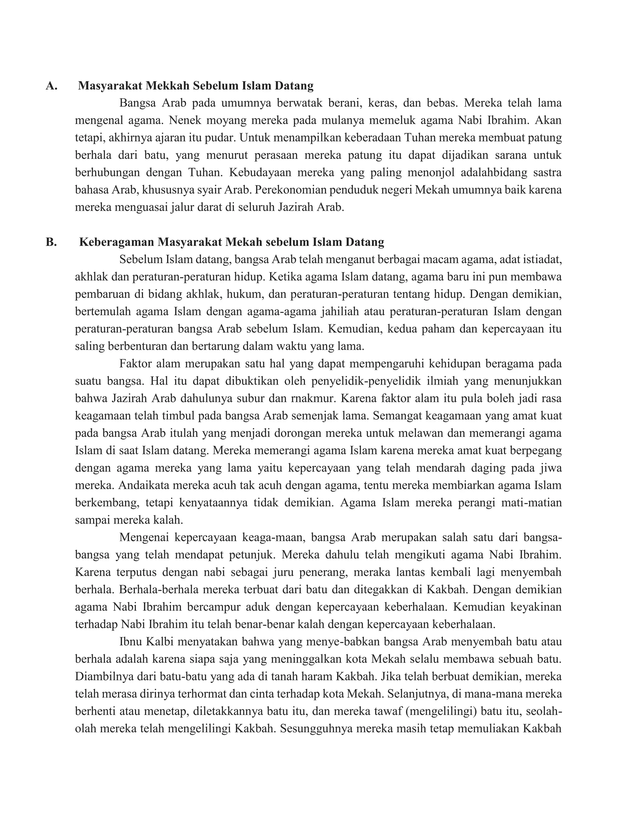 ARAB SEBELUM ISLAM............................... | DOCX