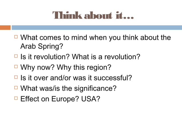 Arab spring | PPT