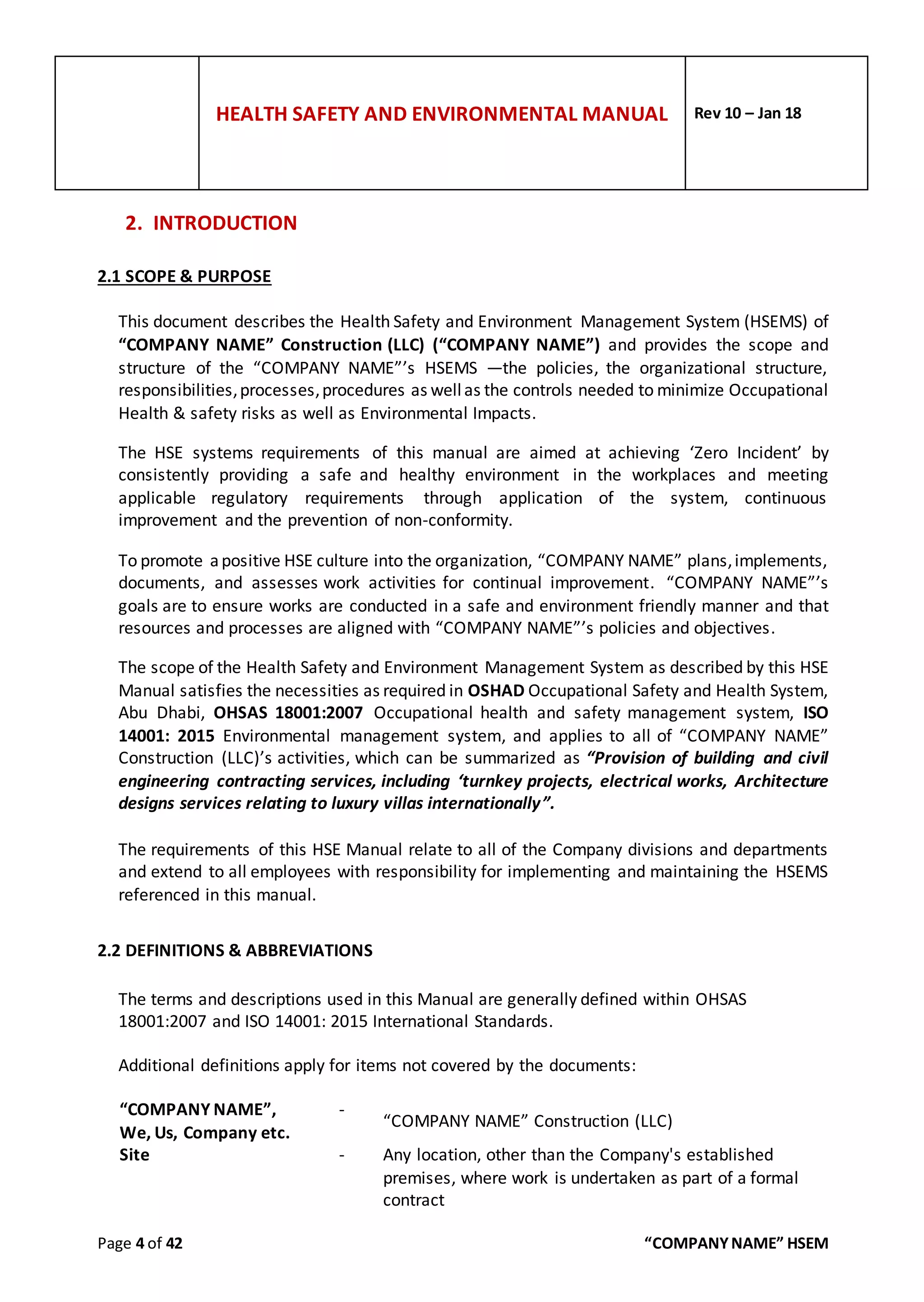 HEALTH, SAFETY AND ENVIRONMENTAL MANUAL | DOCX