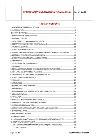 HEALTH, SAFETY AND ENVIRONMENTAL MANUAL | DOCX