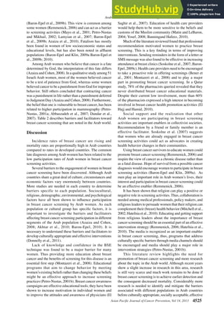 Arab Women S Breast Cancer Screening Practices A Literature Review | PDF | Cancer | Diseases and ...