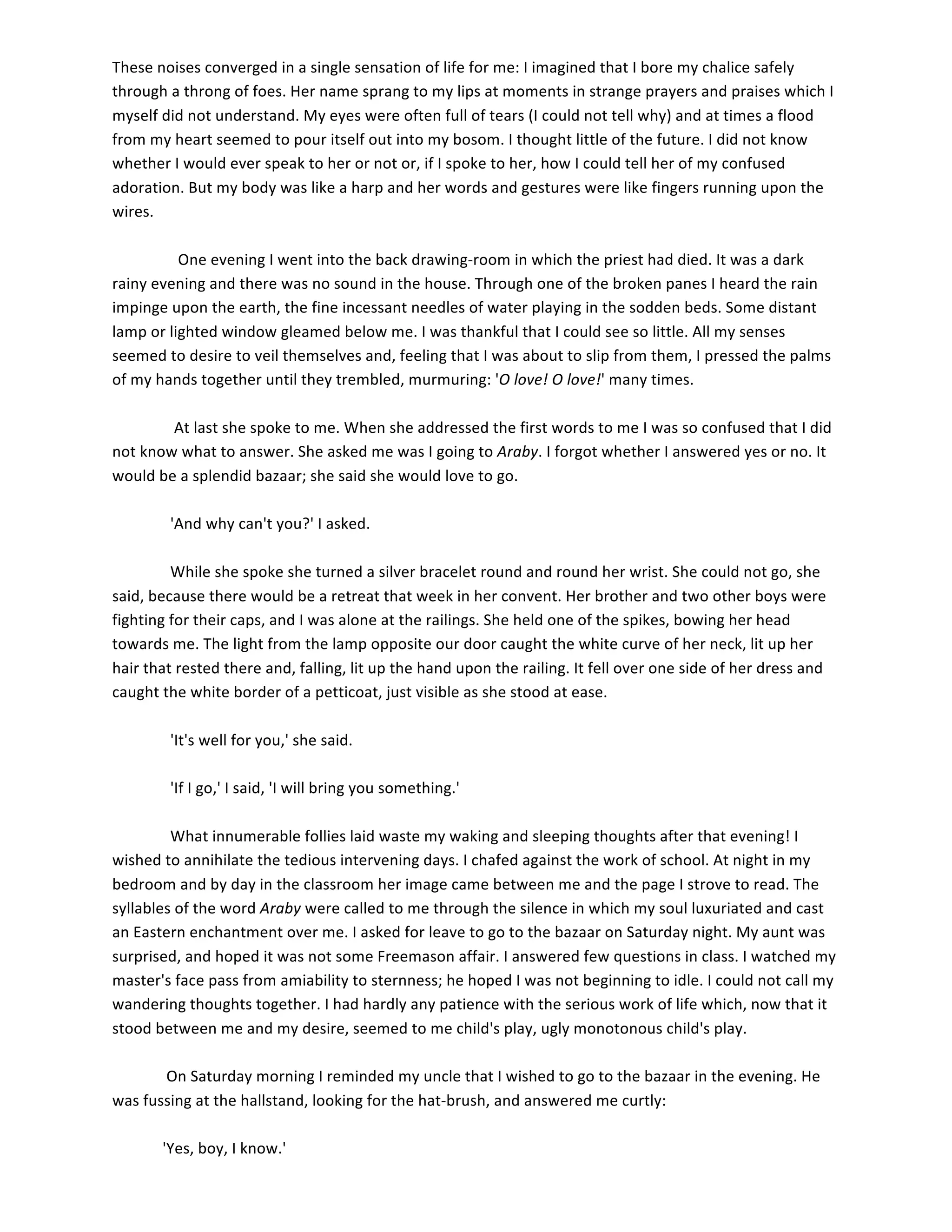 Araby -james joyce | PDF