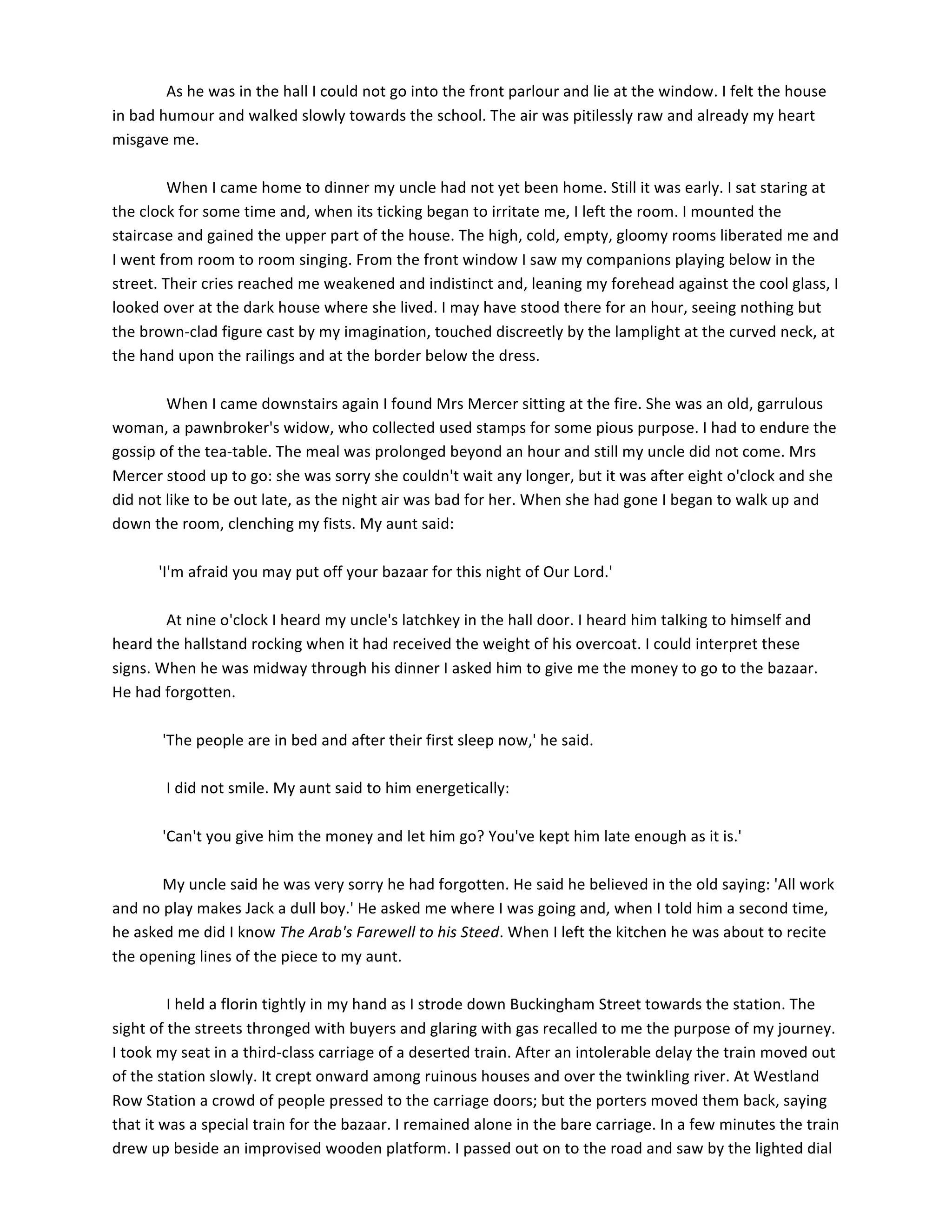 Araby -james joyce | PDF