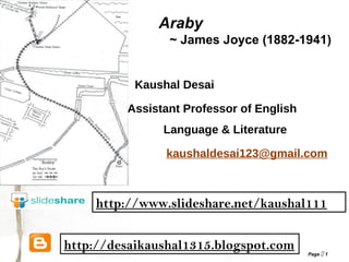 Araby by James Joyce Prepared by Kaushal Desai | PPT