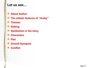 Araby by James Joyce Prepared by Kaushal Desai | PPT