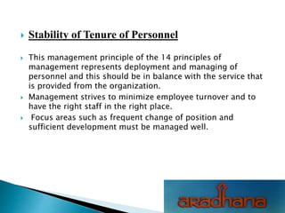 14 principles of management for class 12Aradhana gajendra kochar | PPTX