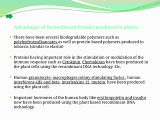 Recombinant protein production in plants | PPTX
