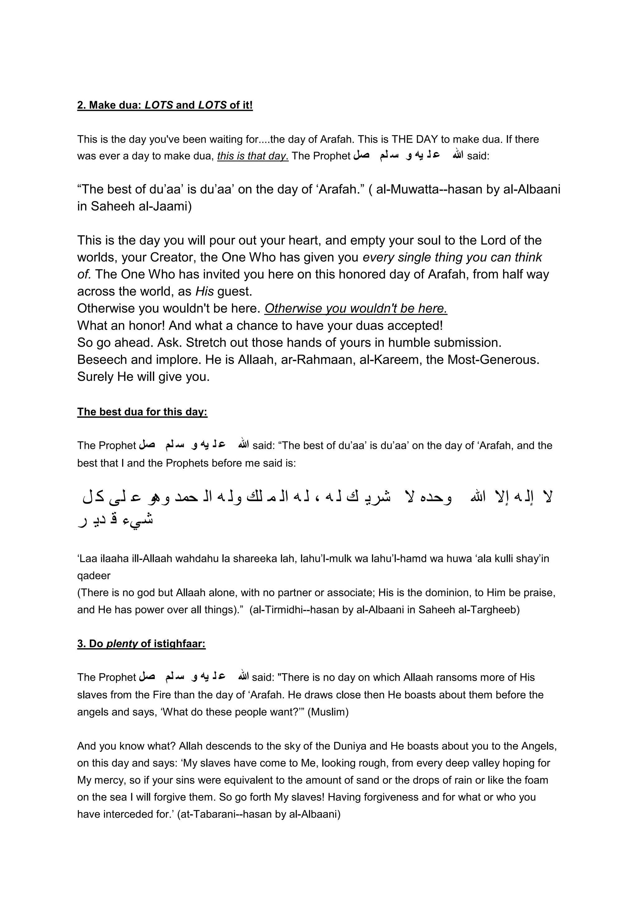 What to do on the Day of Arafah | PDF