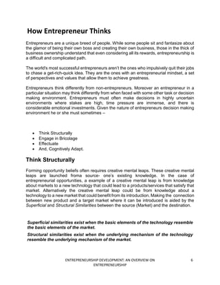 ENTREPRENEURSHIP DEVELOPMENT : AN OVERVIEW | PDF