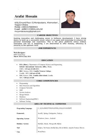 Arafat hossain resume | DOCX