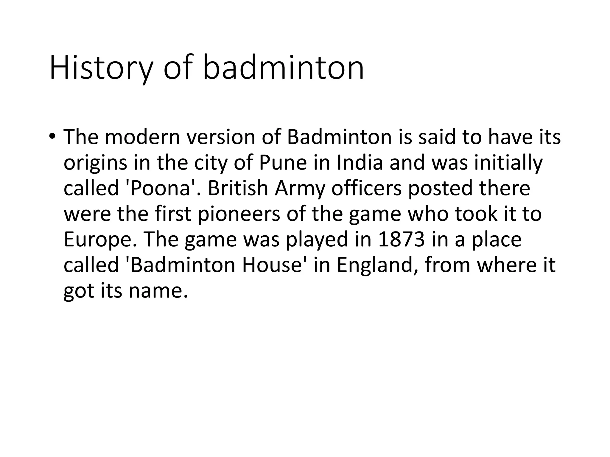 badminton court and it's rules fouls and | PPTX