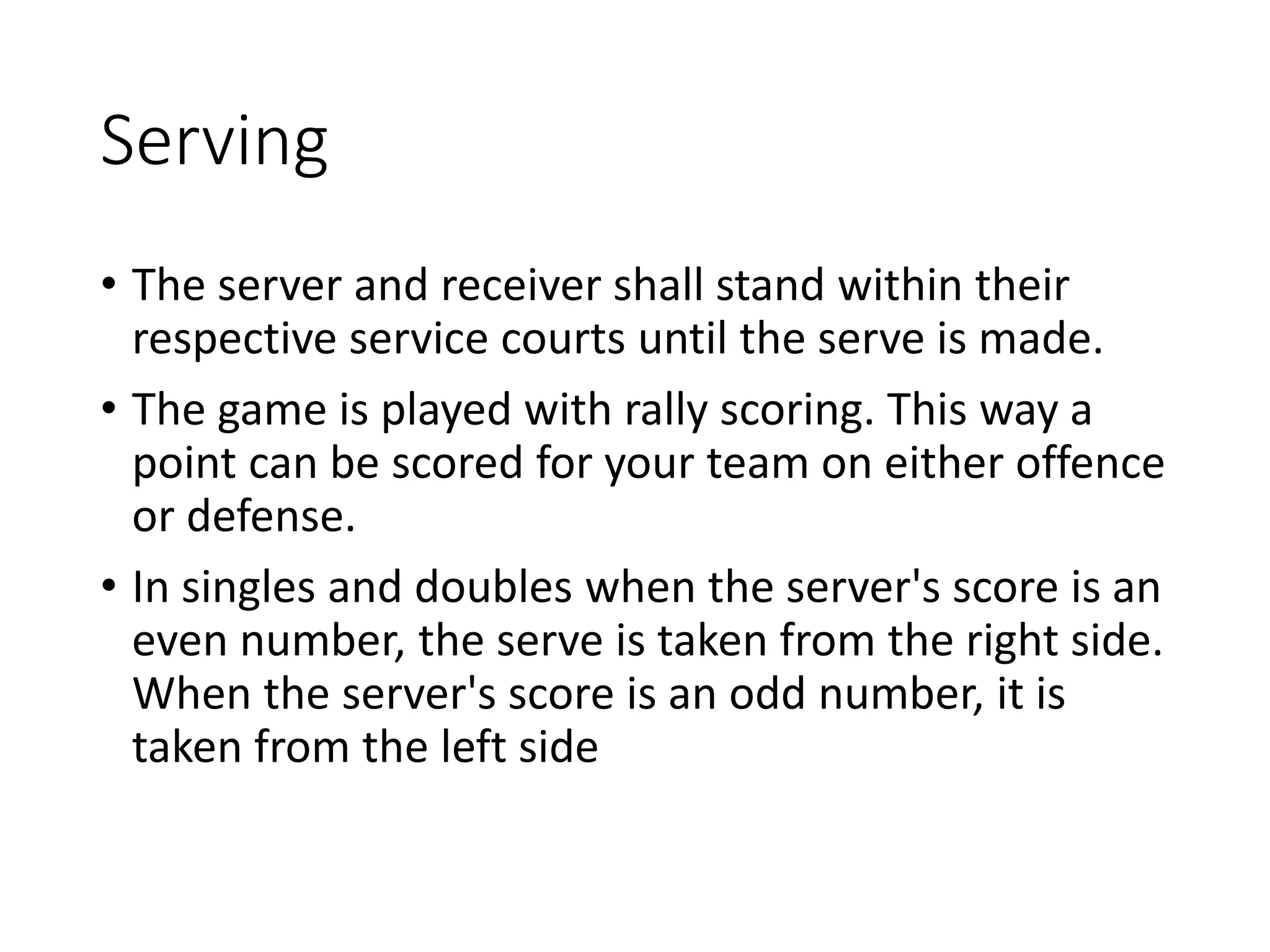 badminton court and it's rules fouls and | PPTX