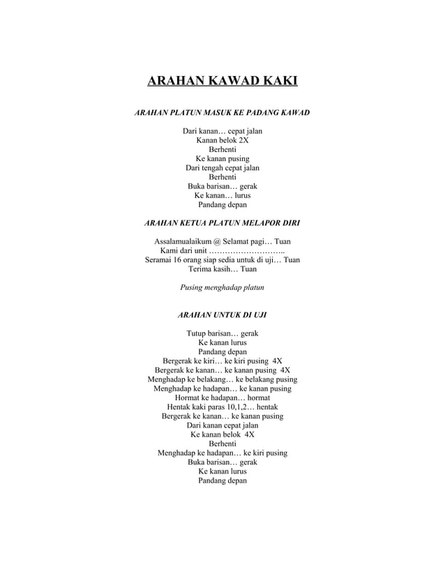 Arahan kawad kaki | DOC