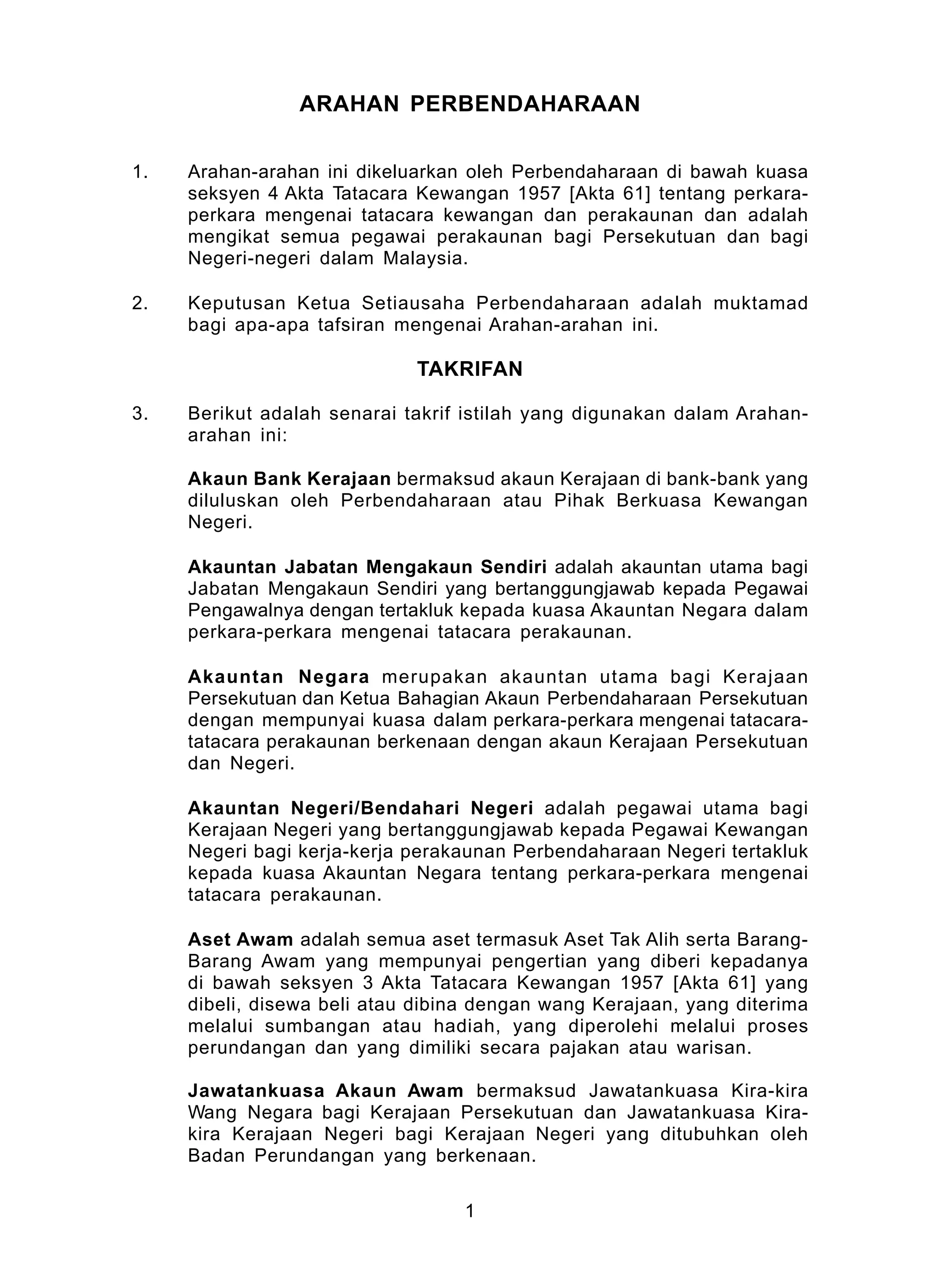 Arahan perbendaharaan | PDF