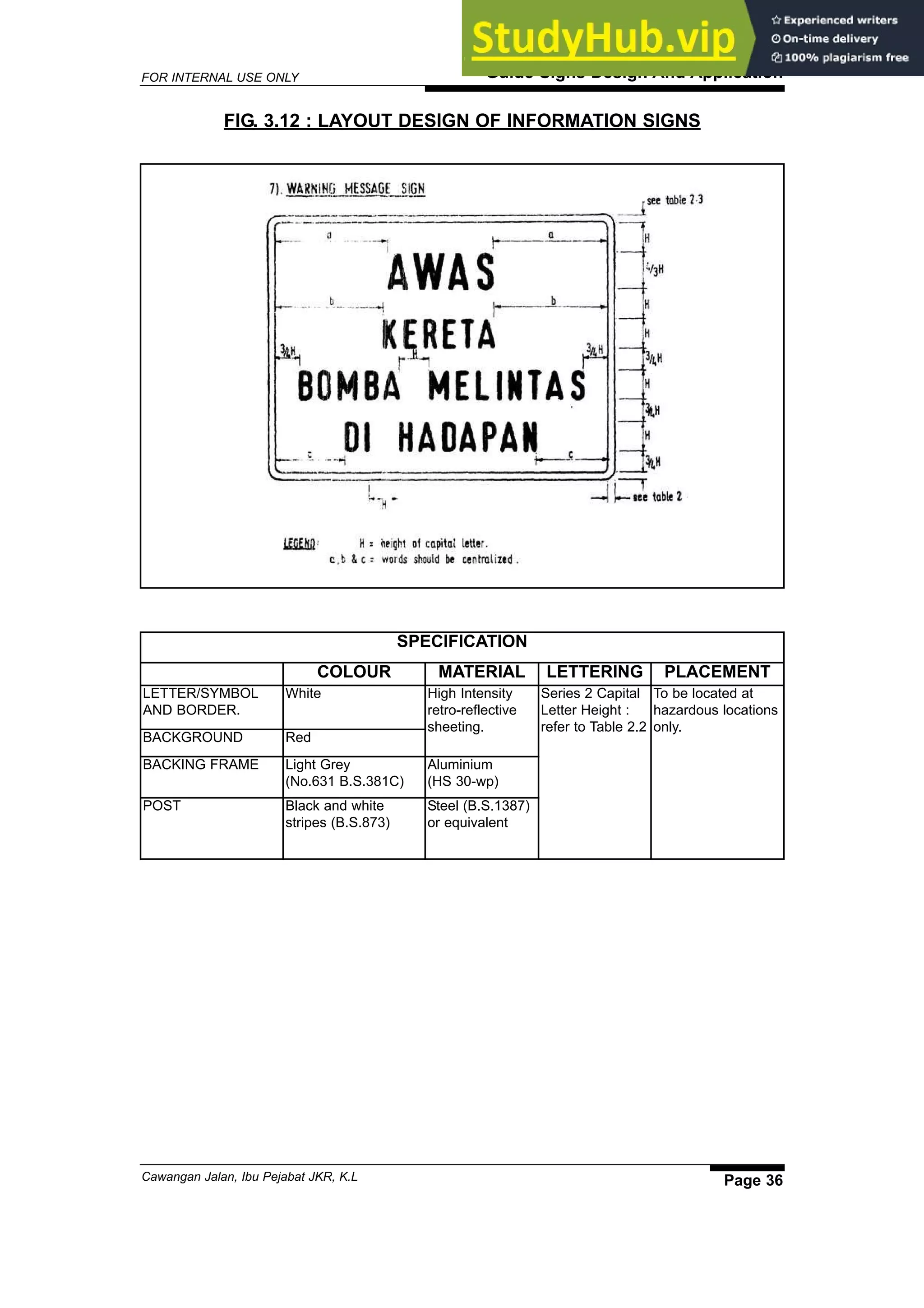 ARAHAN TEKNIK (JALAN) 2E 87 GUIDE SIGNS DESIGN AND APPLICATION JABATAN ...