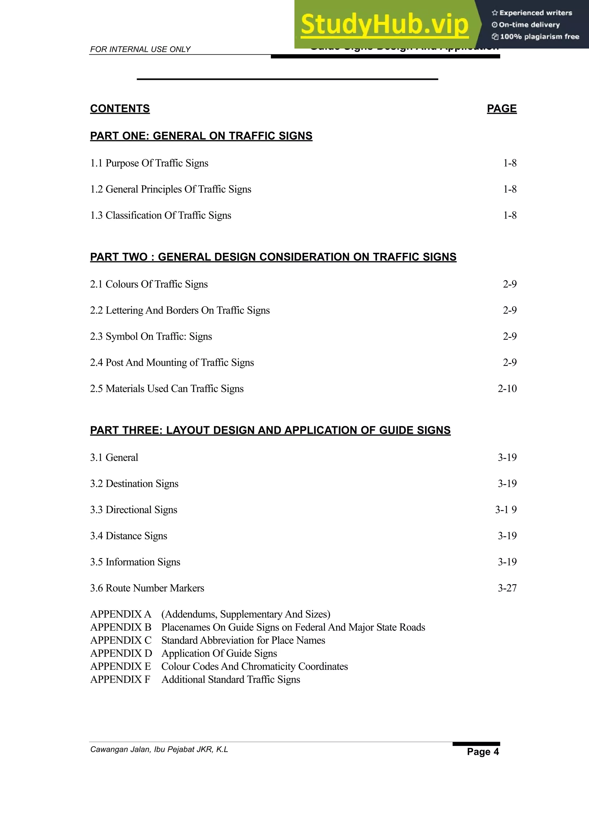 ARAHAN TEKNIK (JALAN) 2E 87 GUIDE SIGNS DESIGN AND APPLICATION JABATAN ...
