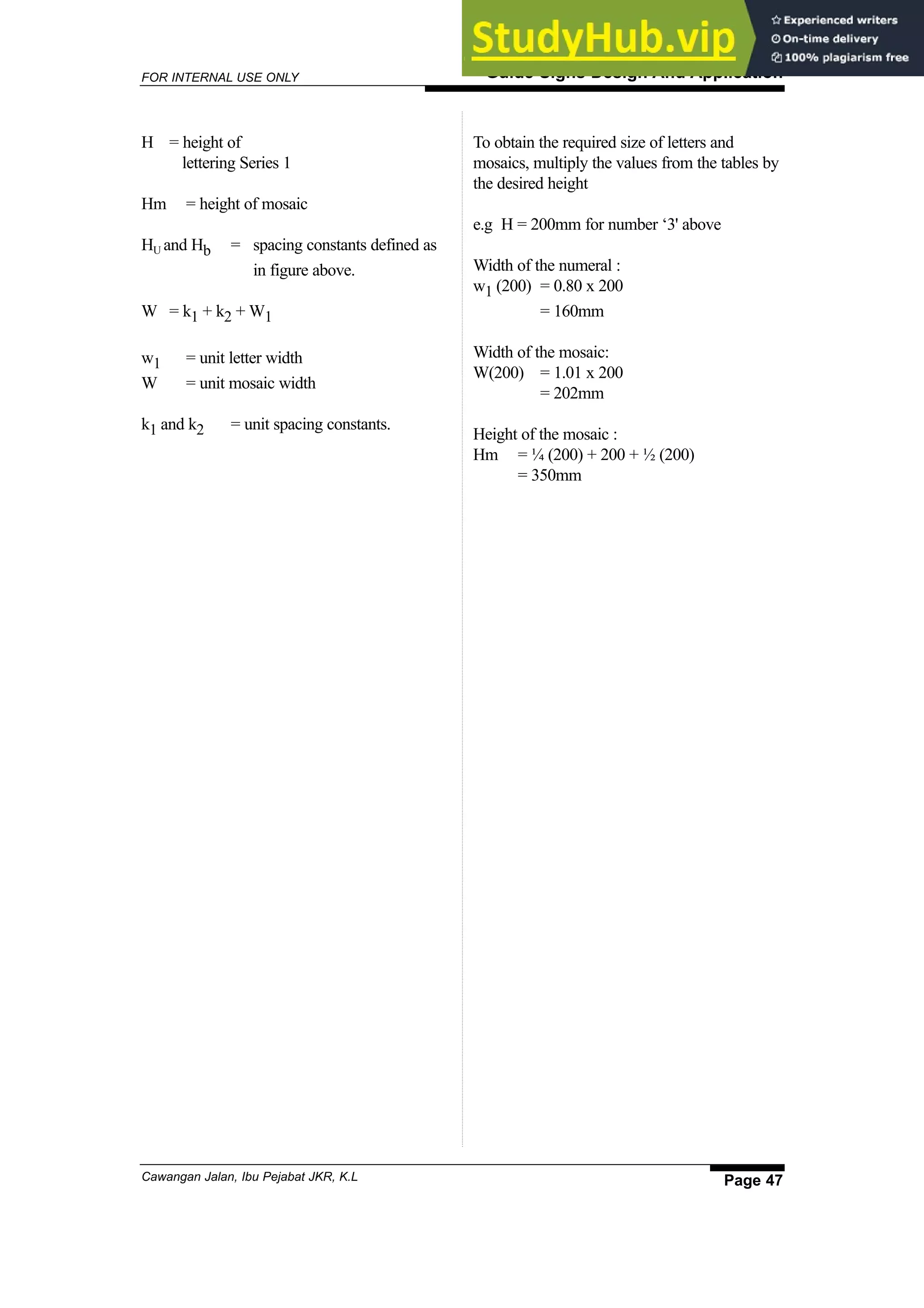 ARAHAN TEKNIK (JALAN) 2E 87 GUIDE SIGNS DESIGN AND APPLICATION JABATAN ...