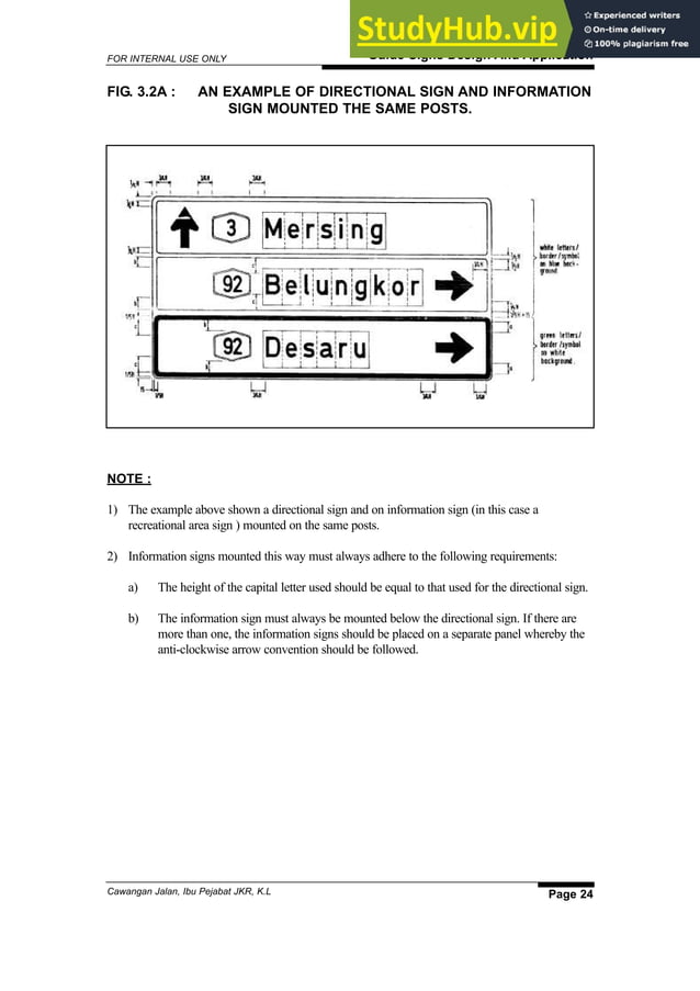 ARAHAN TEKNIK (JALAN) 2E 87 GUIDE SIGNS DESIGN AND APPLICATION JABATAN ...