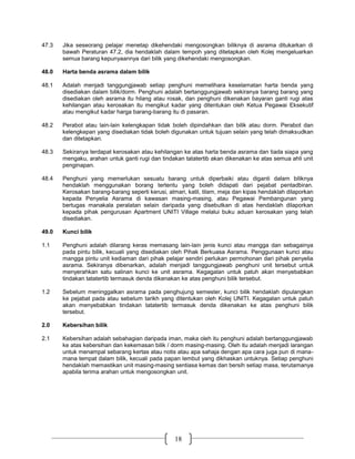 Arahan tetap asrama kolej uniti 2012 | PDF