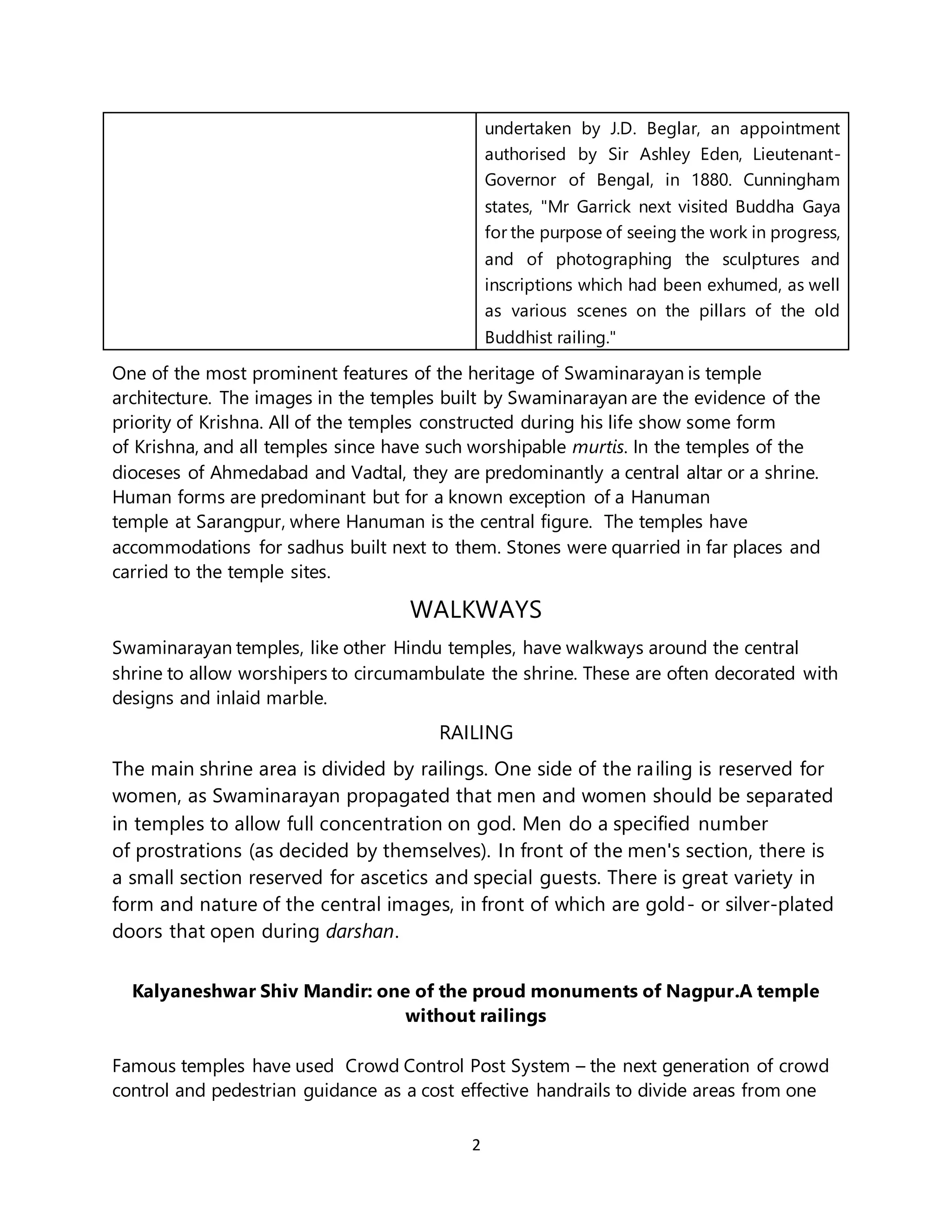 A railing of Hindu temples | DOCX