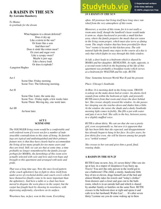 A RAISIN IN THE SUN | PDF