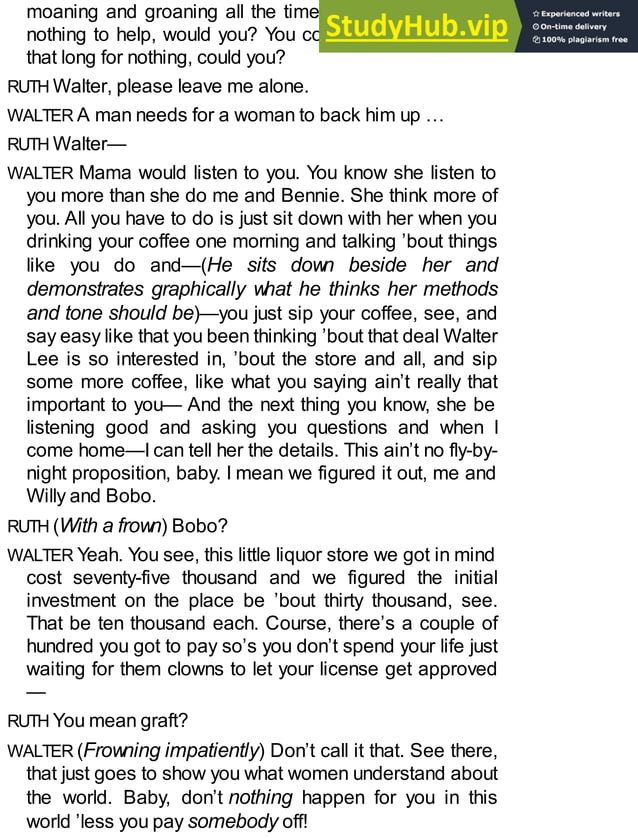 A Raisin In The Sun - Lorraine Hansberry | PDF