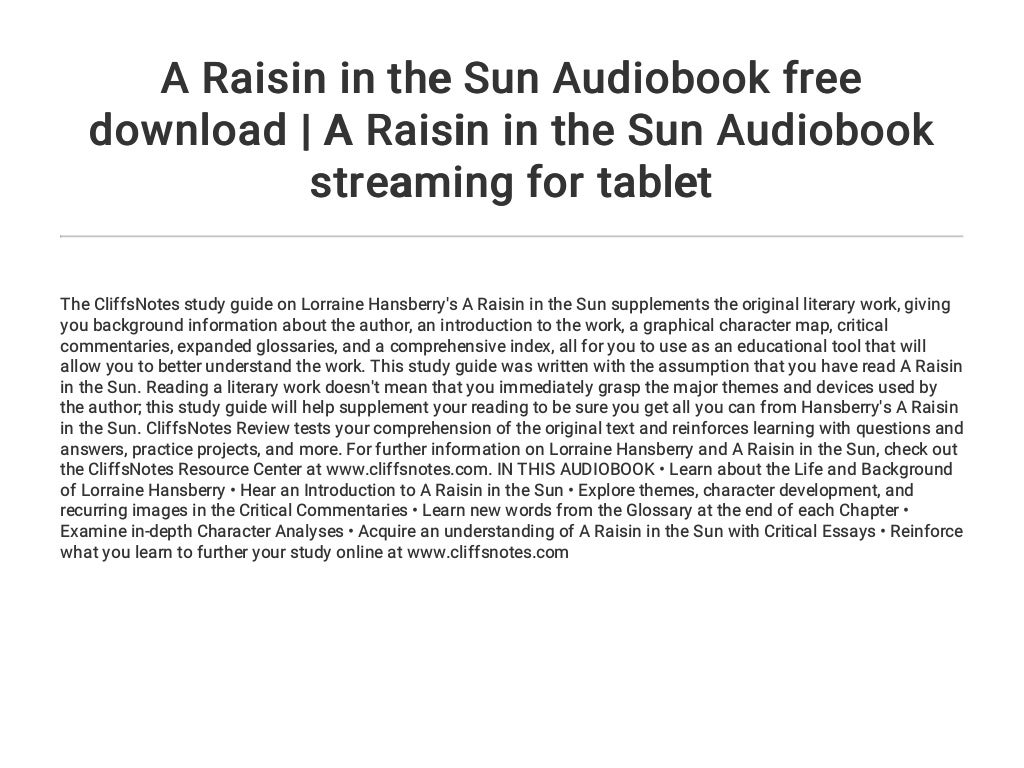 A Raisin In The Sun Book Pages Bupasax