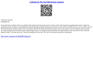 A Raisin In The Sun Rhetorical Analysis | PPT