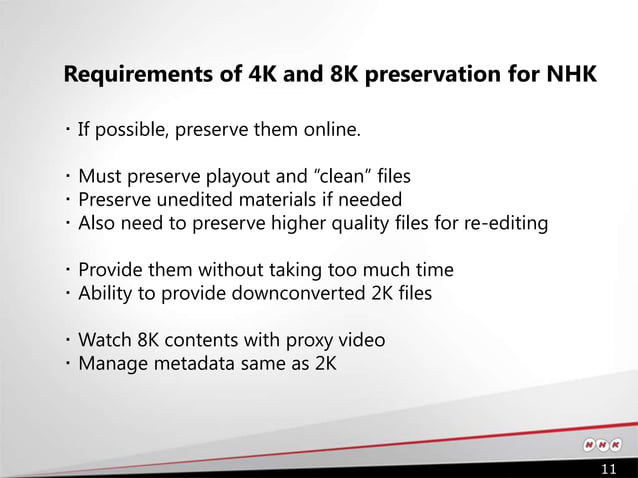 Arai to establish sophisticated 4 k and 8k workflows through the cases of nhk | PPT