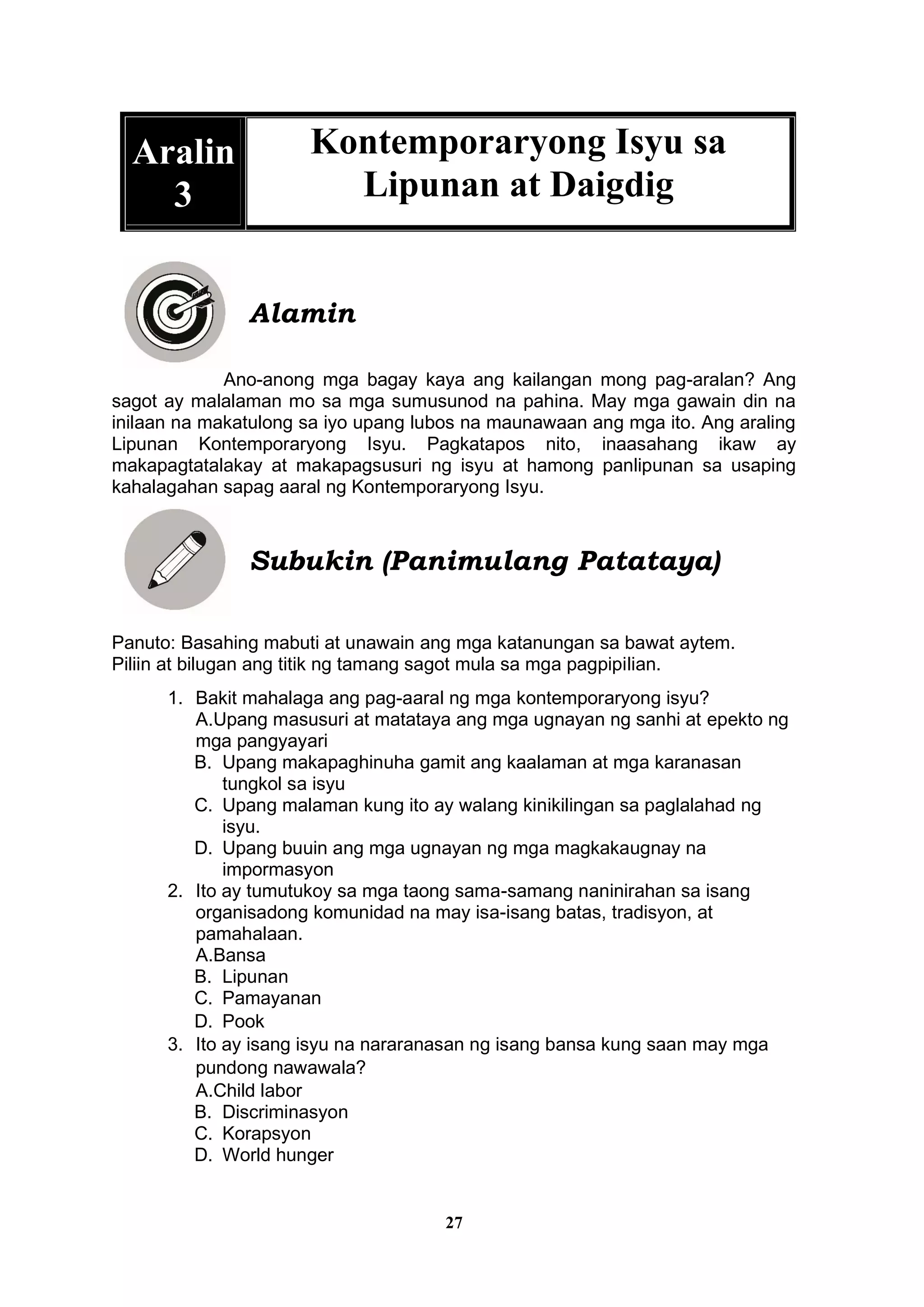 Araling Panlipunan Grade-10 - Learning Module - Quarter 1 - Module 1 4 ...